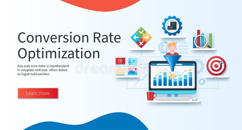 Conversion Rate Optimization Concept in 3D Style Stock Vector ...
