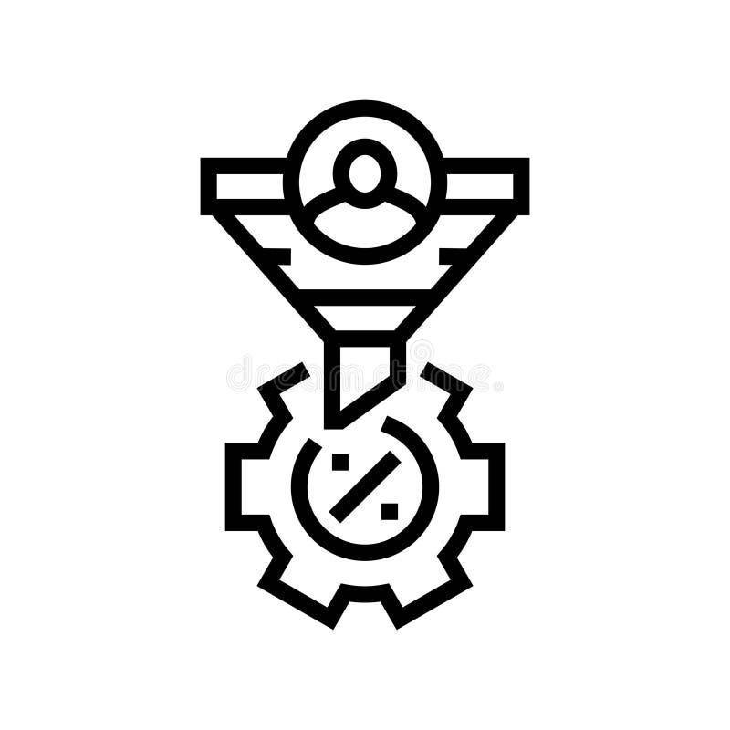 Conversion Rate Optimization Cro Line Icon Vector Illustration Stock Illustration - Illustration ...