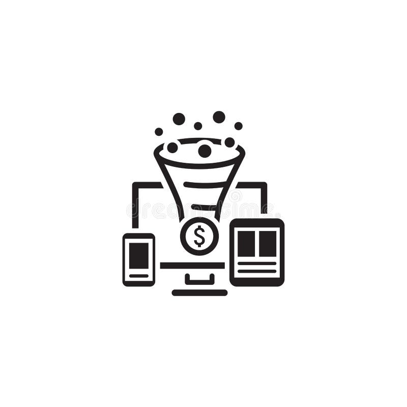 Conversion Funnel Rate Funnel Optimisation Icon Stock Illustration ... Conversion Funnel Rate Funnel Optimisation Icon Stock Illustration ...