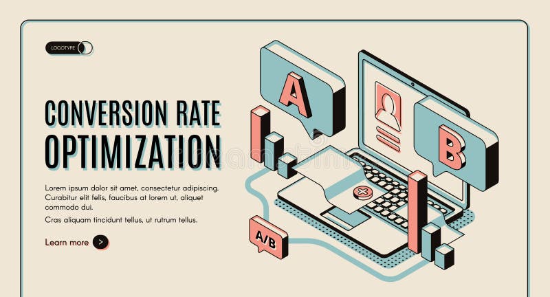 Conversion Rate Optimization Isometric Web Banner. Stock Vector ...