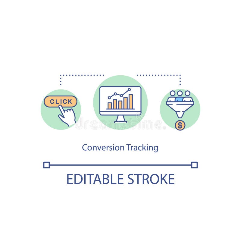 Conversion Tracking Concept Icon Stock Vector - Illustration of line ...
