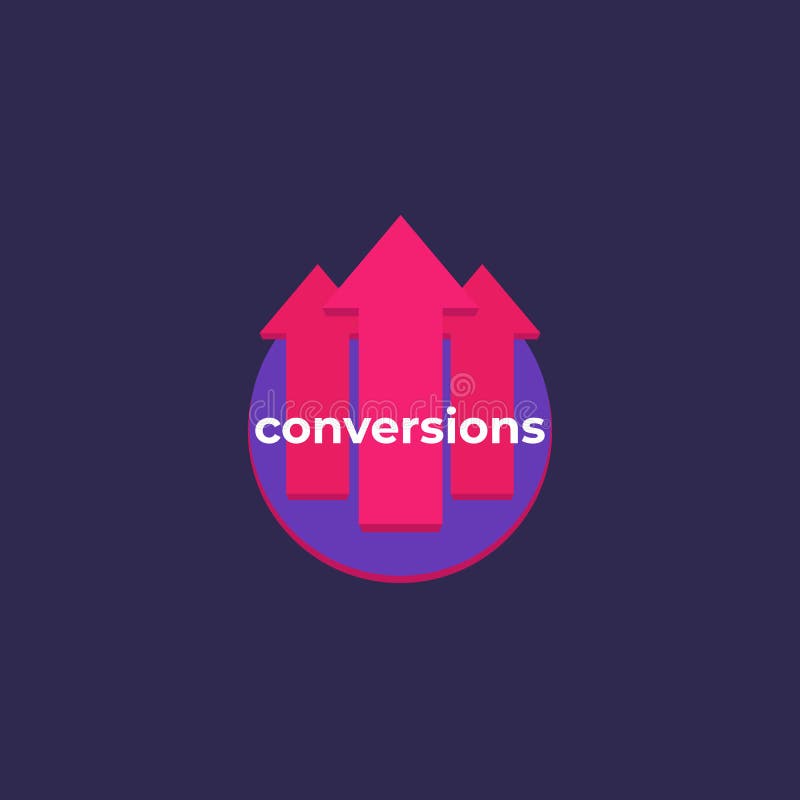 Conversions Icon with Arrows, Flat Vector Stock Vector - Illustration ...