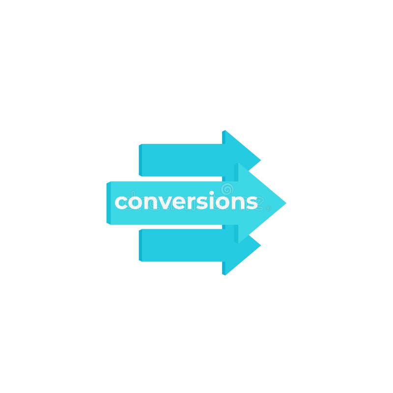 Conversions Icon with Arrows, Vector Stock Vector - Illustration of ...