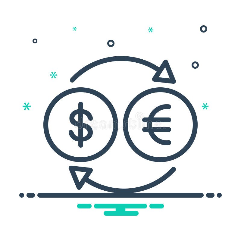 Black Mix Icon for Convert Currency, Exchange and Money Stock Vector ...