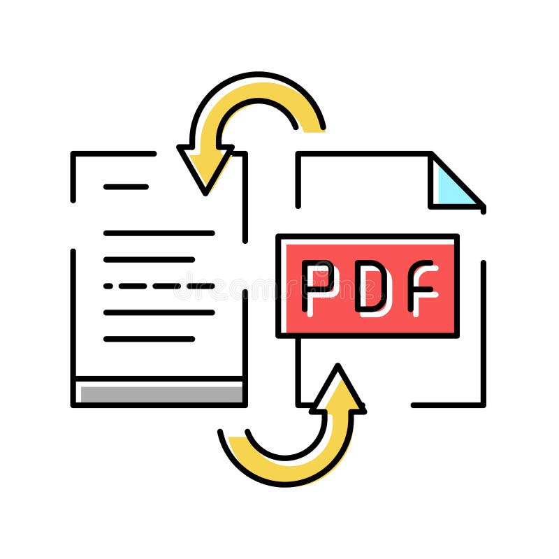 Convert Photo To Pdf File Line Icon Vector Illustration Stock Vector ...