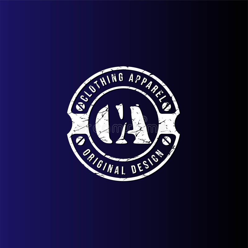 Vintage Retro Initial Letter CA Clothing Apparel Label Badge Logo ...