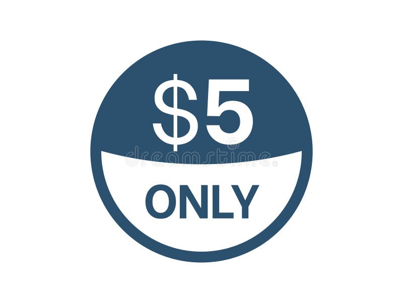 $5 Dollar Price Icon. 5 USD Price Tag Stock Vector - Illustration of ...