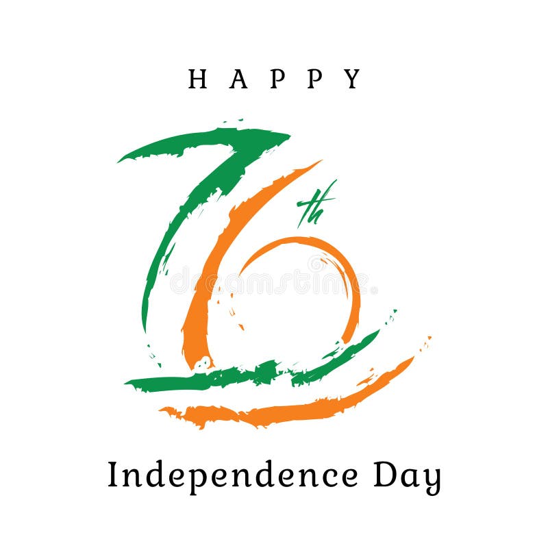 Seventy Six 76 Years of Indian Independence Day Vector Design Stock ...