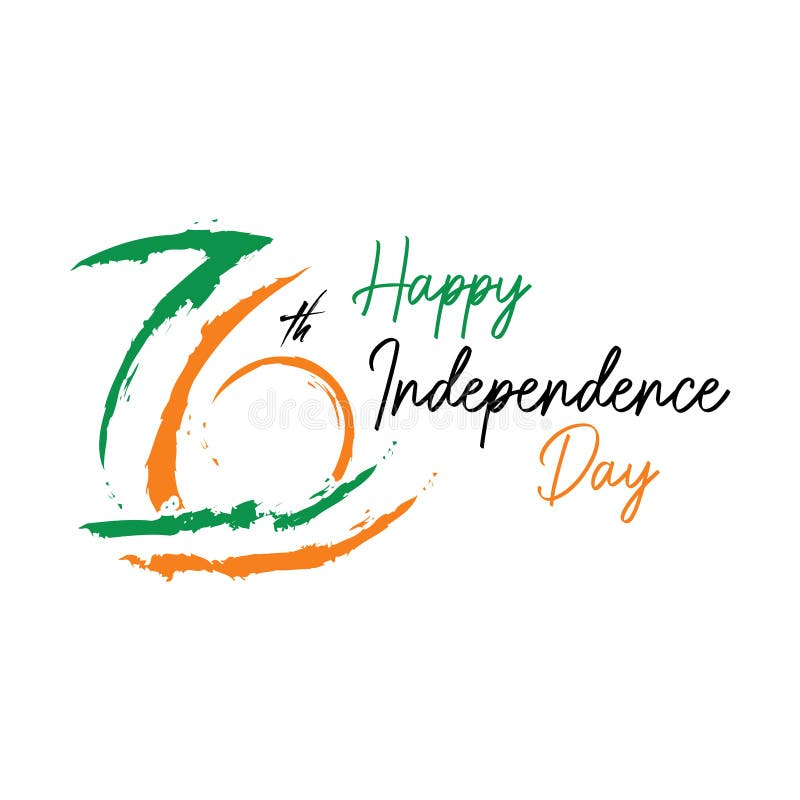 Seventy Six 76 Years of Indian Independence Day Vector Design Stock ...