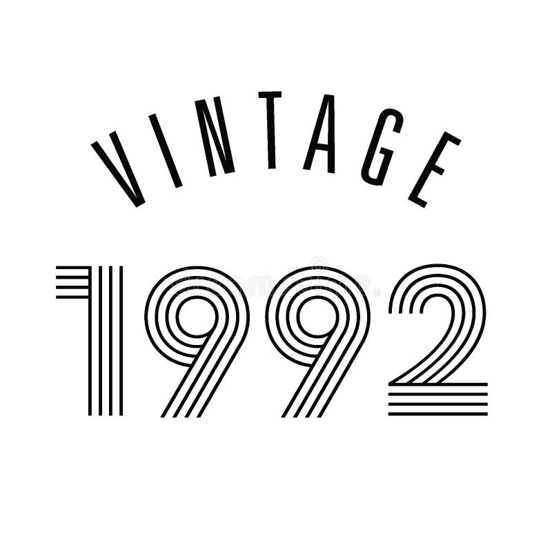 1992 Vintage T Shirt Design Vector, Vintage Design Stock Vector ...