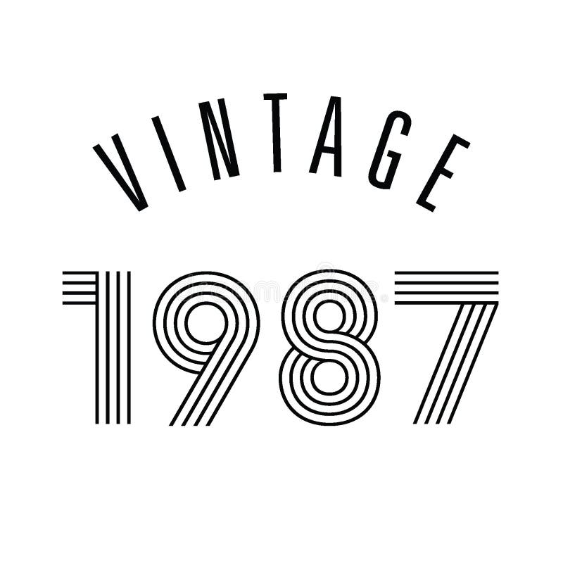 1987 Vintage T Shirt Design Vector, Vintage Design Stock Vector ...