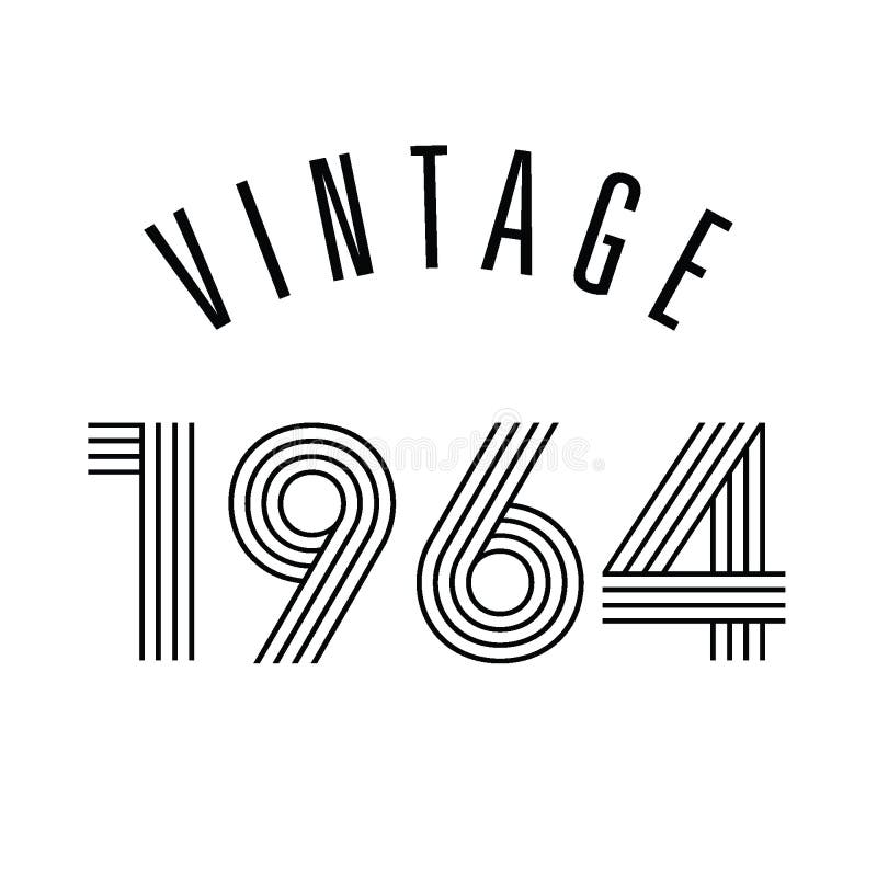 1964 Vintage T Shirt Design Vector, Vintage Design Stock Vector ...