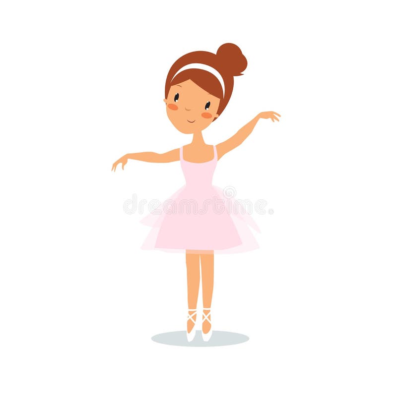 Ballerina Girl. Girl Dancing. Cute Girl Dancing Ballet Stock Vector ...