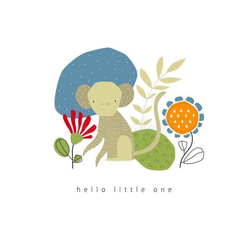 Monkey Hello world stock image. Illustration of worldprint - 122175093