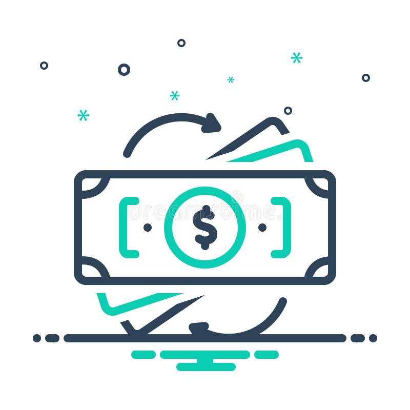 Mix Icon for Converted, Transformed and Currency Stock Illustration ...