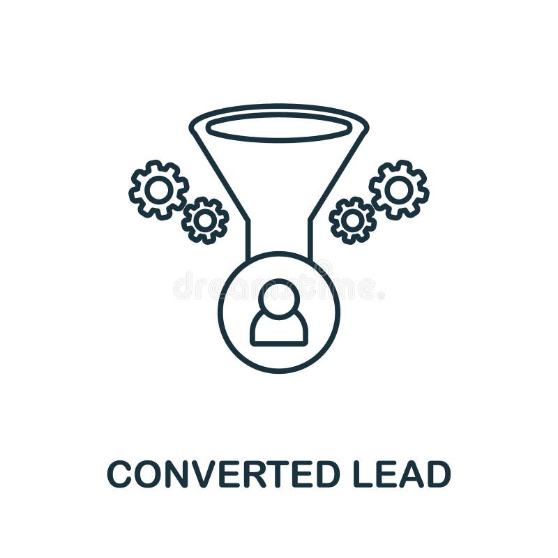 Converted Lead Icon. Line Element from Customer Relationship Collection ...