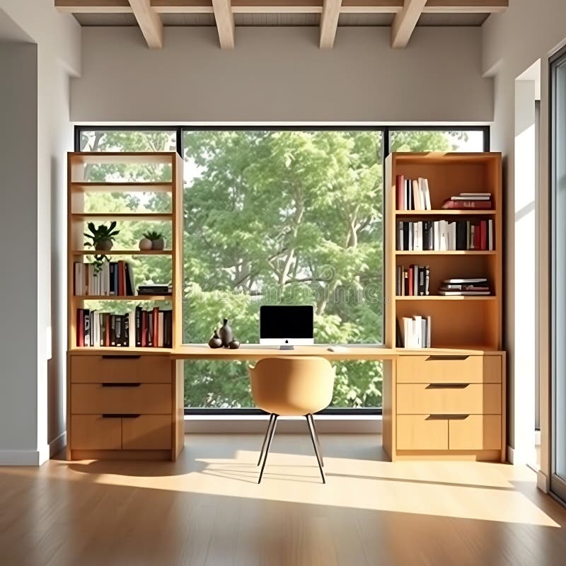 Convertible Bookshelf Turning into a Working Desk Set Against a ...