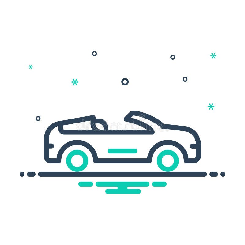 Mix Icon for Convertible, Changeable and Car Stock Illustration ...