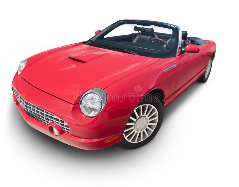 Convertible Rojo Con La Trayectoria De Recortes Foto de archivo ...