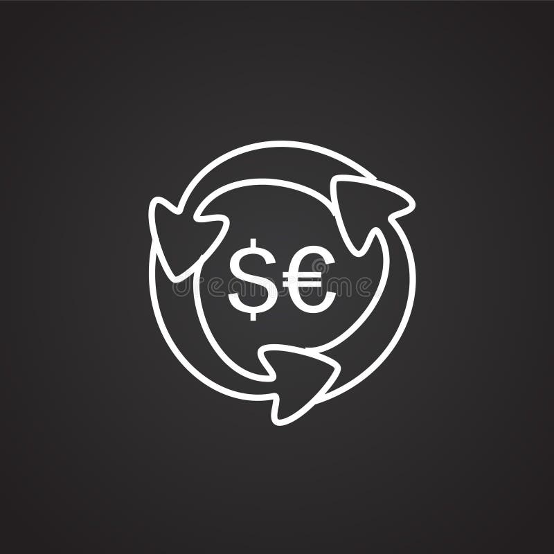 Converting Exchange Value Thin Line on Black Background Stock Vector ...
