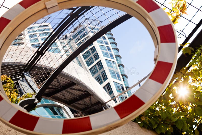 Convex Mirror Signalization Stock Photo - Image of view, angle: 72783212