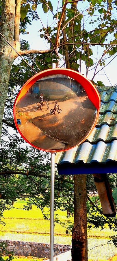 Convex Mirrors at Road Intersections Stock Photo - Image of mirrors ...