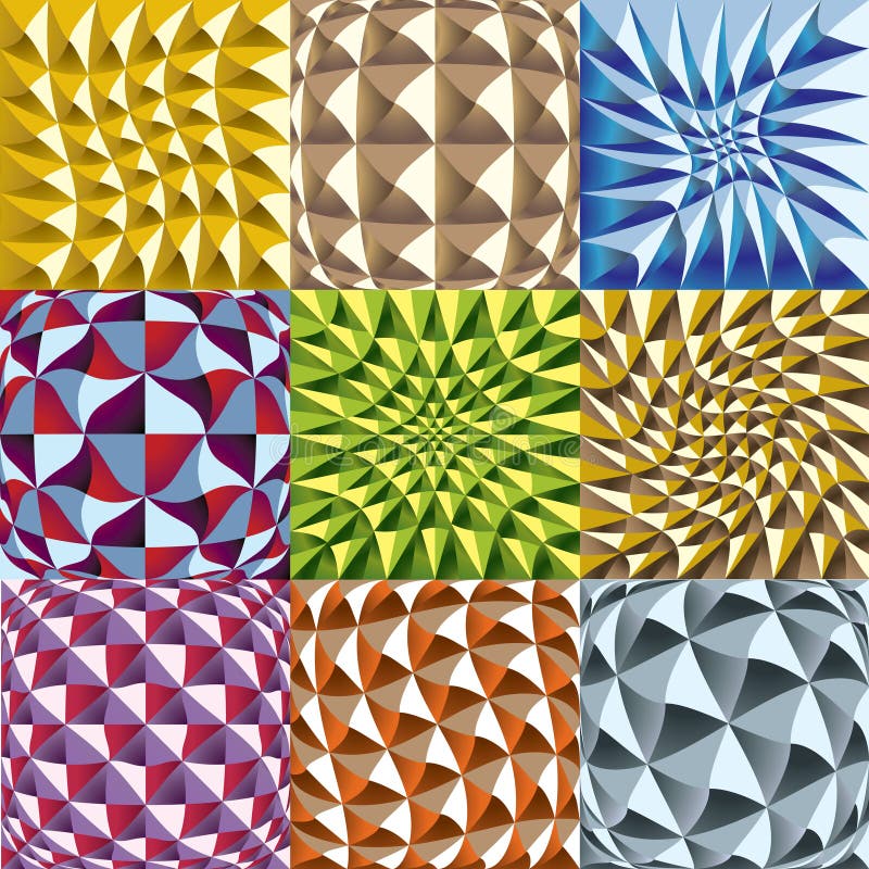 Convex Twisted Color Squares Patterns Stock Illustration - Illustration ...