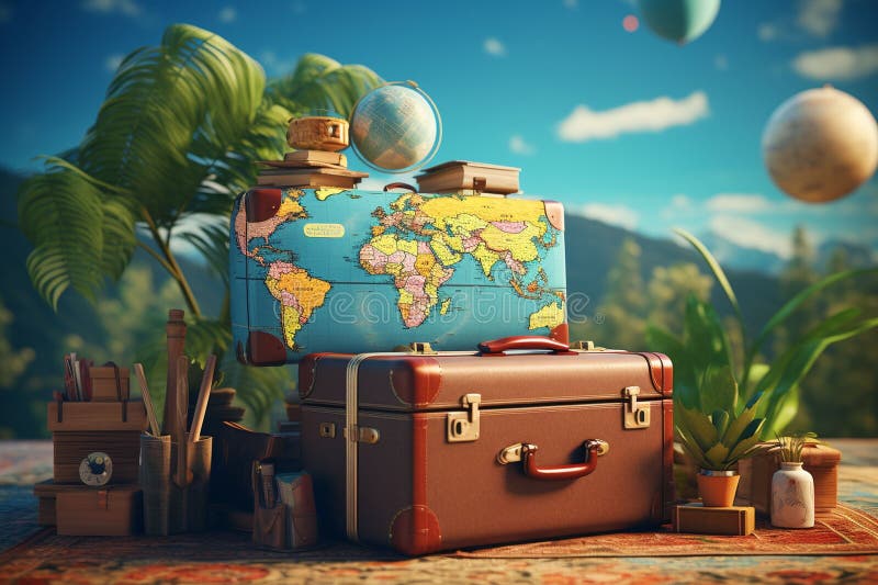 Convey the Excitement of Travel and Adventure Stock Illustration ...