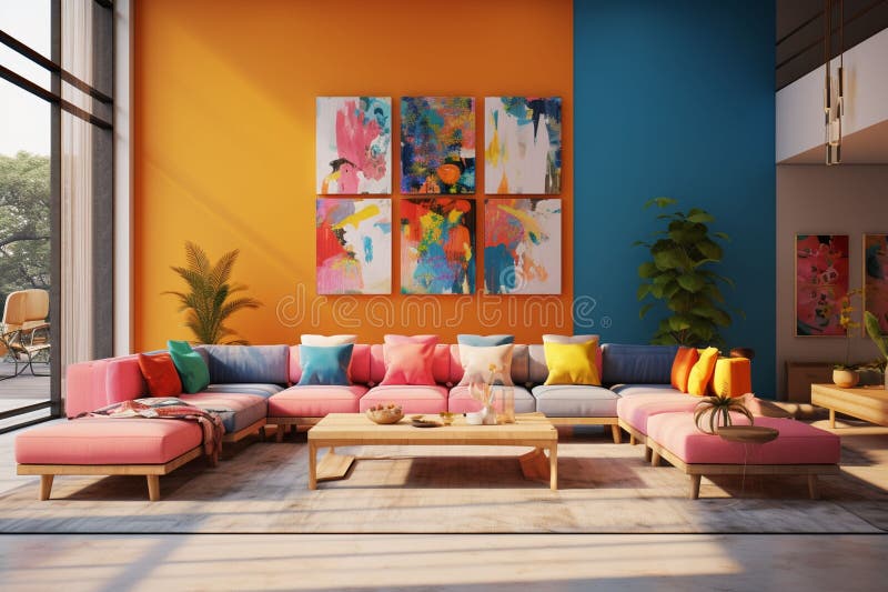 Convey the Holi Theme in Interior Design with Stock Illustration ...