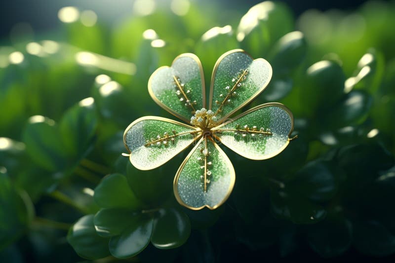 Convey the Symbolic Meaning of a Clover in Stock Illustration ...