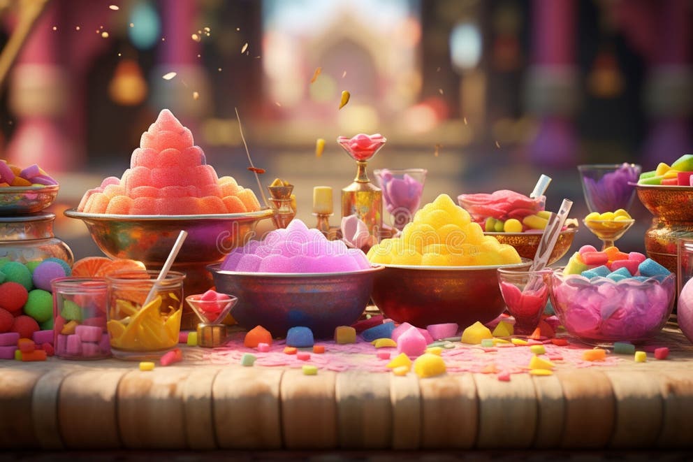 Convey the Tradition of Exchanging Sweets and Stock Illustration ...