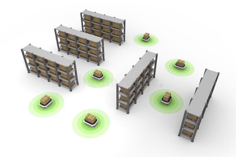 Conveyance System in the Warehouse. a Robot that Automatically Carries ...