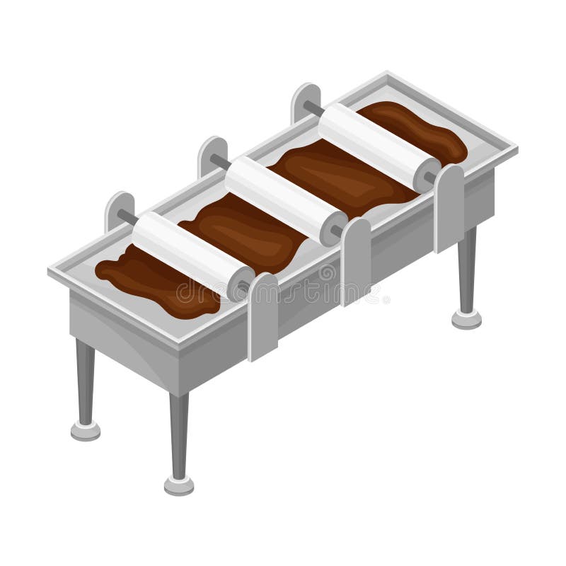 Conveyer Belt with Chocolate Bars Formation Process Vector Illustration ...