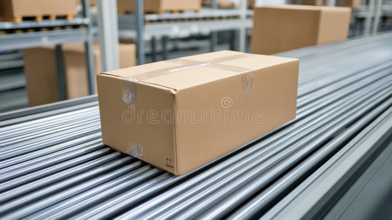Conveyor Belt Box stock image. Image of conveyor, cardboard - 377434549