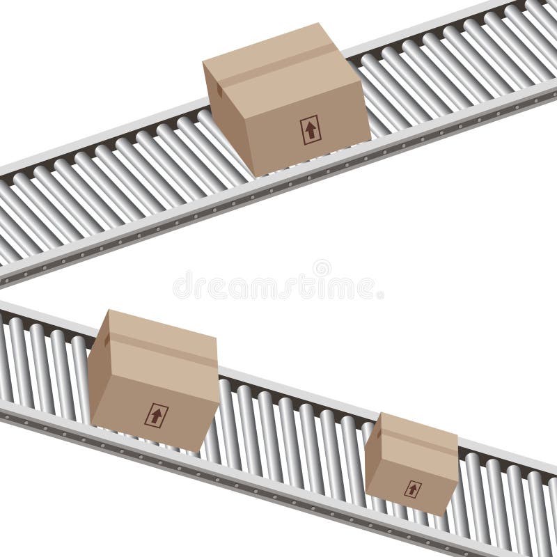 Conveyor Belt Boxes stock vector. Illustration of arrow - 24496761