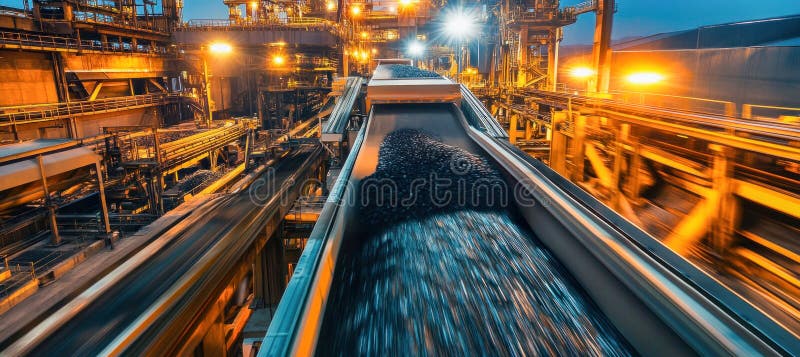 Conveyor Belt Carries Coal Factory Stock Photos - Free & Royalty-Free ...