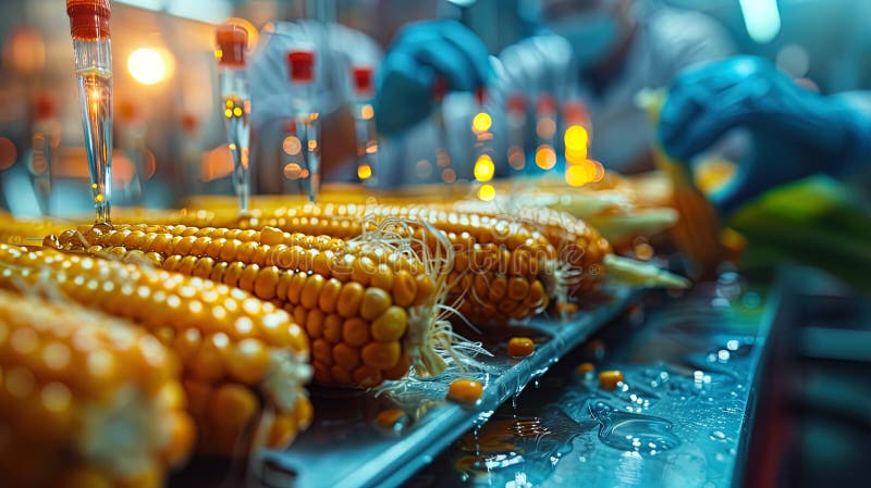 A Conveyor Belt with Corn on it Stock Image - Image of nutrition ...