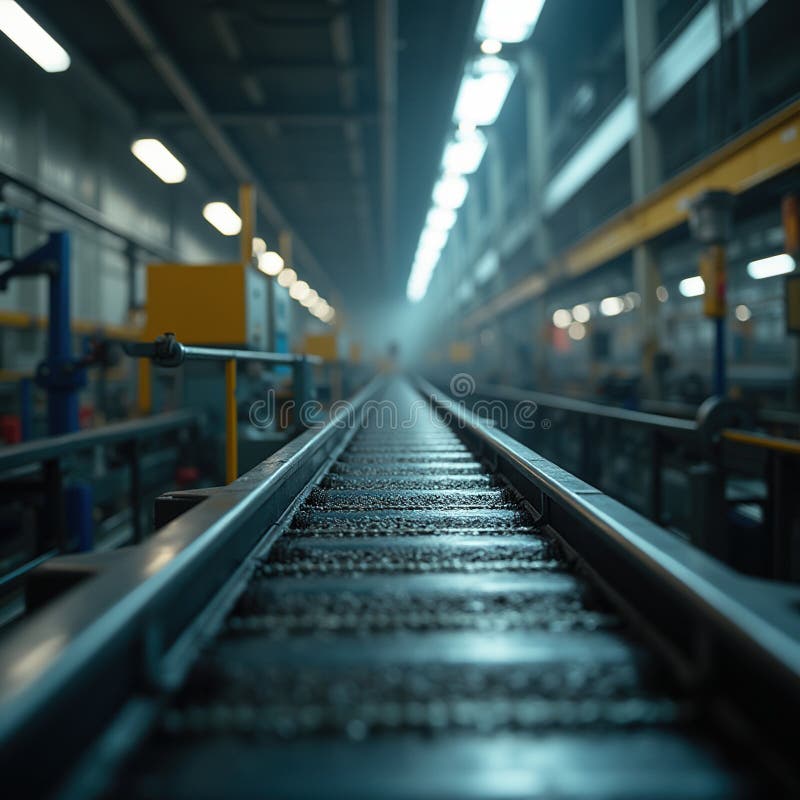 Conveyor or Conveyor Belt in Factory or Enterprise Warehouse Stock ...