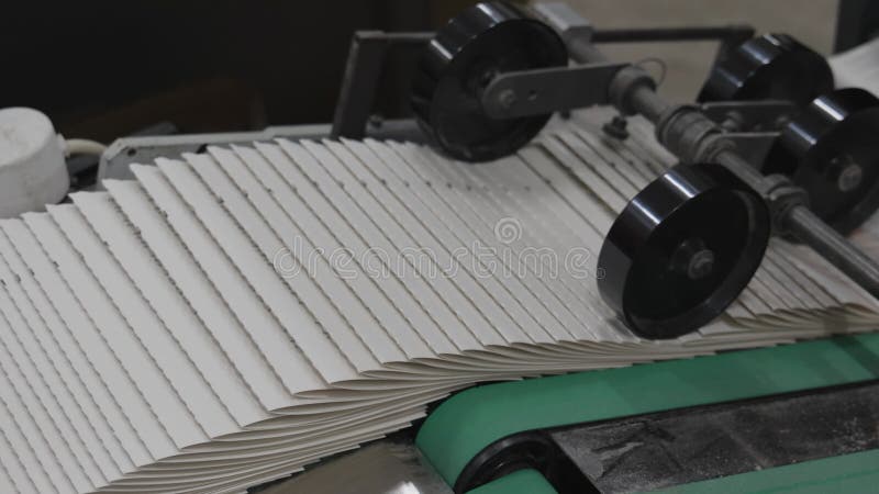 Books Pages Conveyor Belt stock video. Video of equipment - 286960283