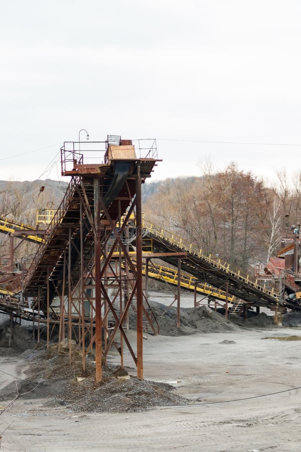Conveyor Belt in Granite Quarry Stock Photo - Image of excavation ...