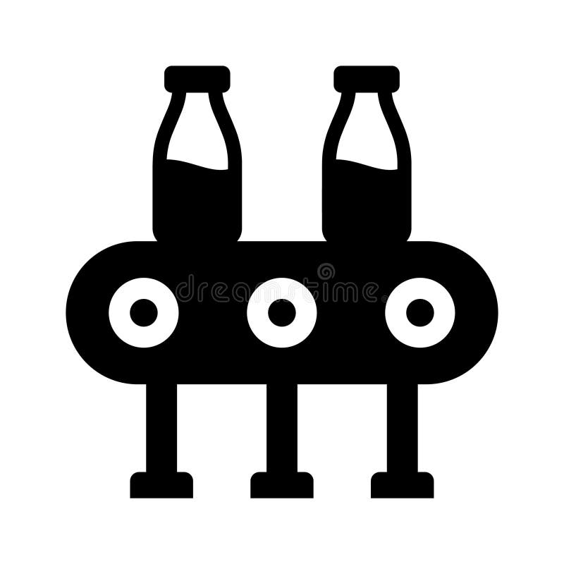 Conveyor Belt Icon Design, Milk Production Vector Stock Vector ...
