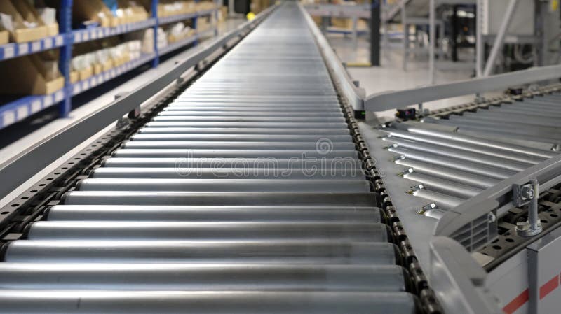 Conveyor Belt Inside a Manufacturing Site Stock Photo - Image of supply ...