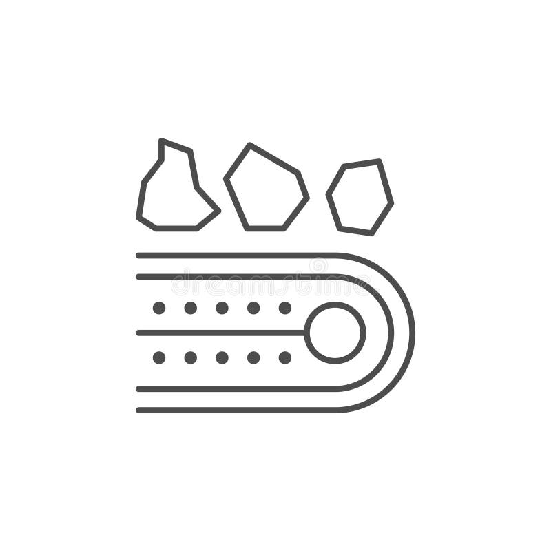Conveyor Belt Line Outline Icon Stock Vector - Illustration of supply ...