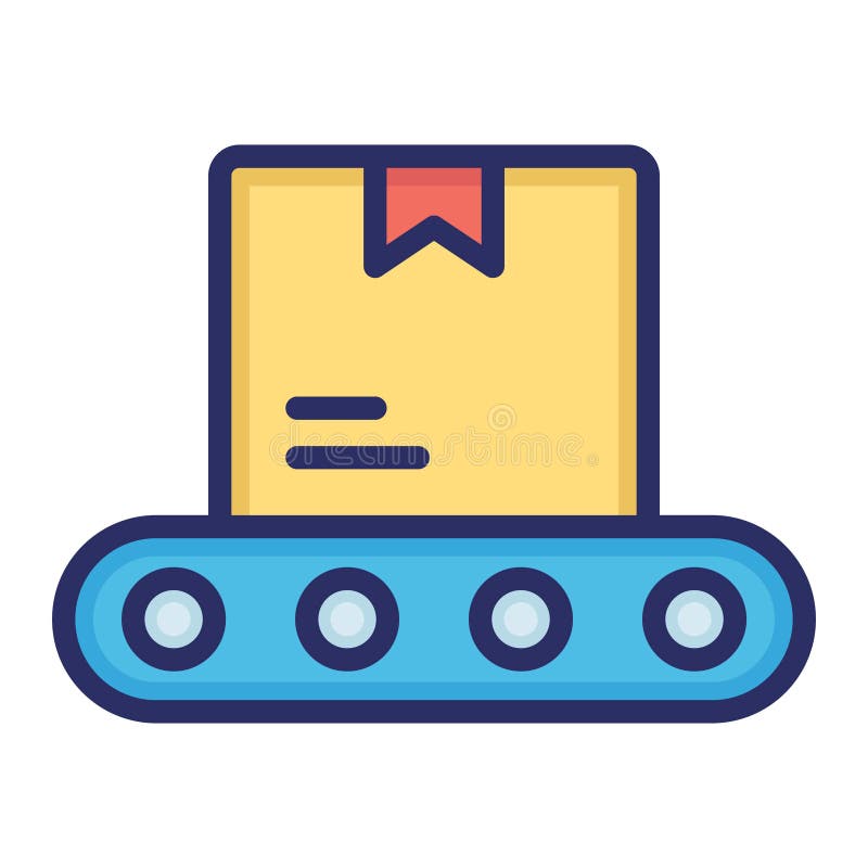 Conveyor Belt, Logistics, Package, Box Fully Editable Vector Icon Stock ...