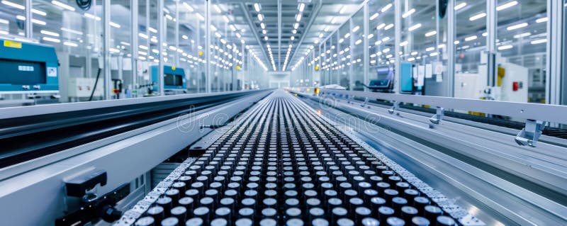 A Conveyor Belt in a Microchip Manufacturing Plant, with Delicate ...