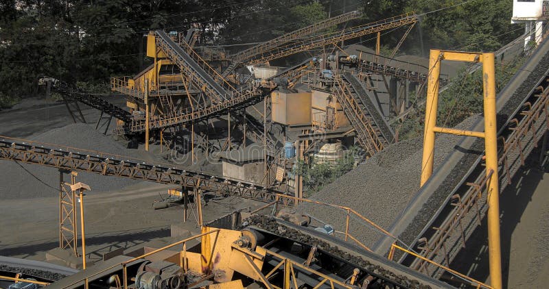 Conveyor Belt Mine Line Rock Transport Stock Photo - Image of geology ...
