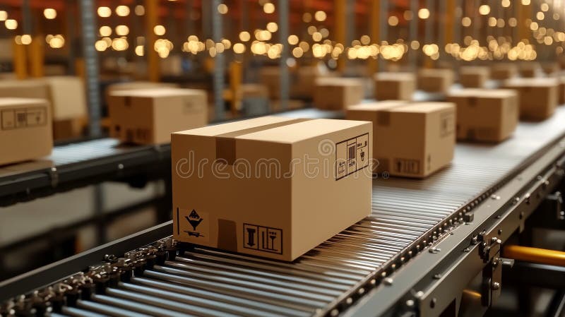 Automated Conveyor Belt Packaging System Stock Illustrations – 4,410 ...