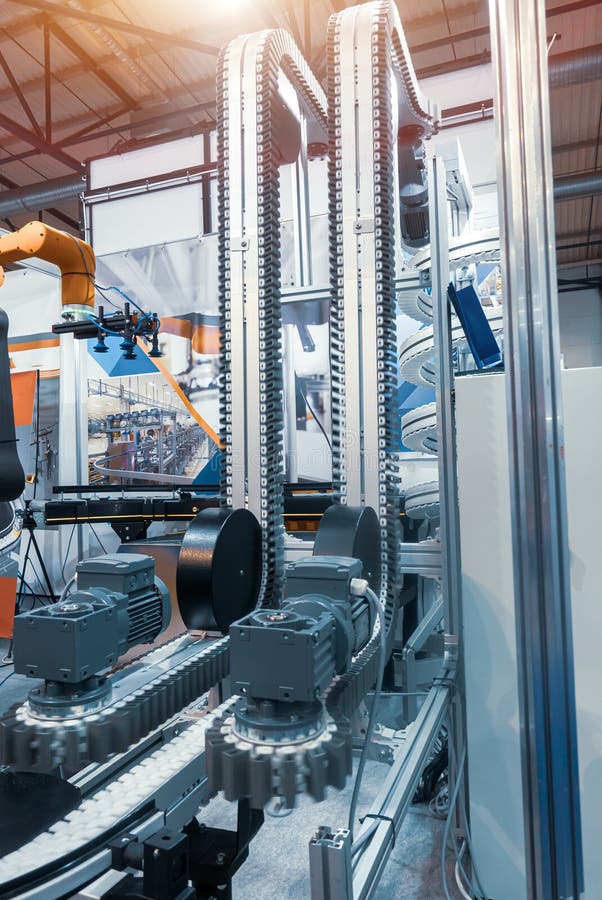 Conveyor Belt in Production. Conveyor Belt for Moving Products Stock ...