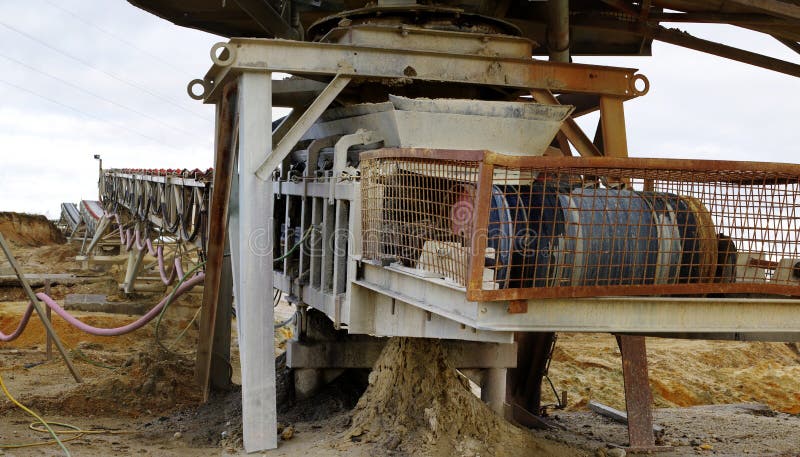 Conveyor Belt Sand Extraction Stock Image - Image of central, industry ...