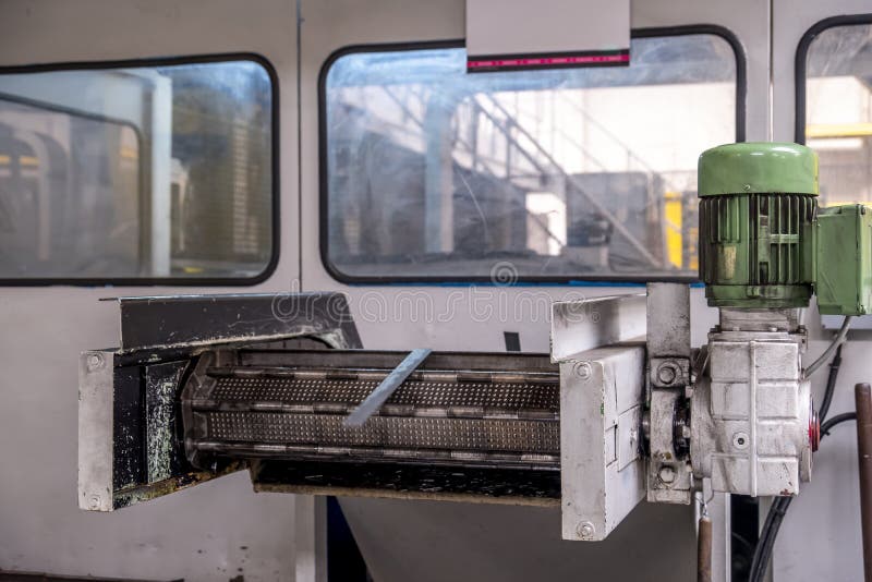 Conveyor Belt Sorting Out Discarded Metal of Machine Stock Image ...